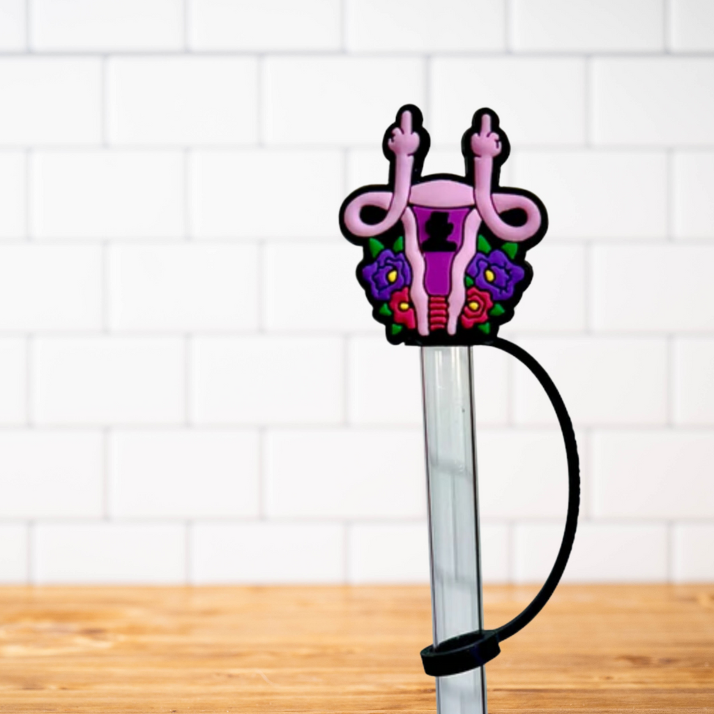 Silicone Straw Topper- Middle Finger Uterus – Buffalovely