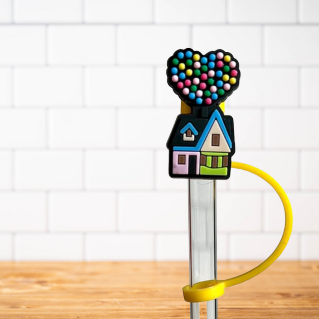 Silicone Straw Topper- Up House with Balloons – Buffalovely